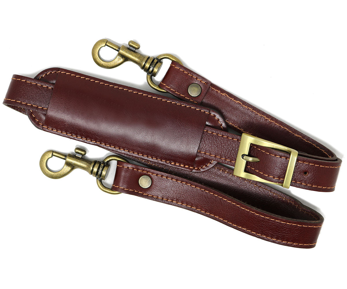 Cenzo Italian Leather Luggage Replacement Shoulder Strap in Brown ...